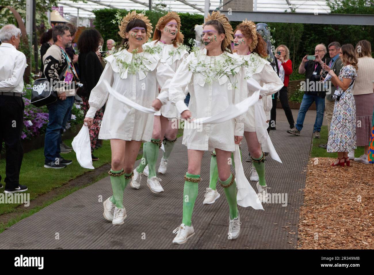 London, UK. 22nd May, 2023. A women's troupe of morris dancers, Boss ...