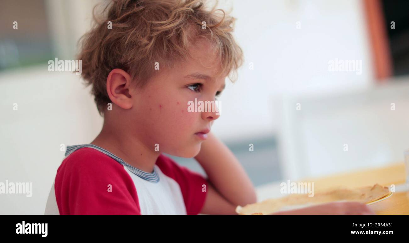 Upset shy child boy face. Angry kid Stock Photo - Alamy