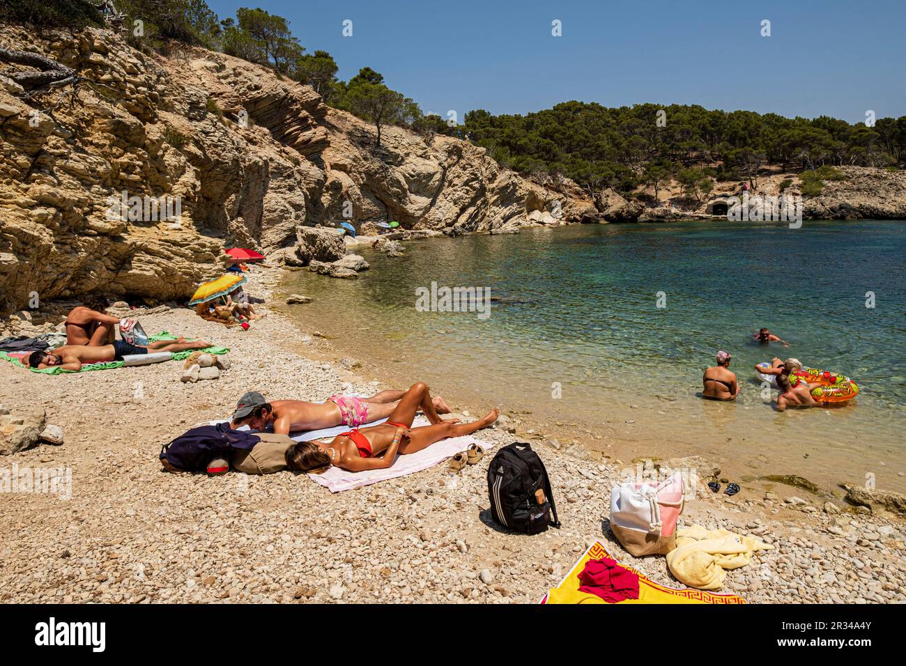 Caló den Monjo, Calviá, Mallorca, Balearic Islands, Spain Stock Photo ...