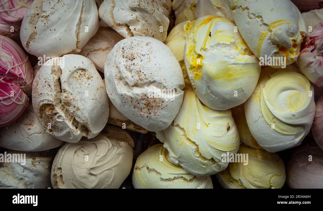Meringues and stuffed with various fillings at a bakery Stock Photo - Alamy