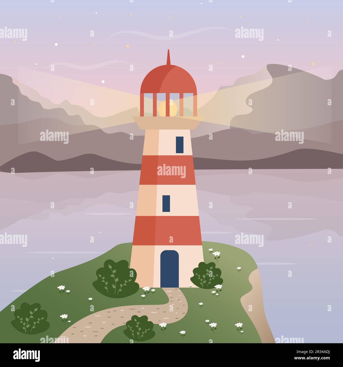 Rocky coastline house on Stock Vector Images - Alamy