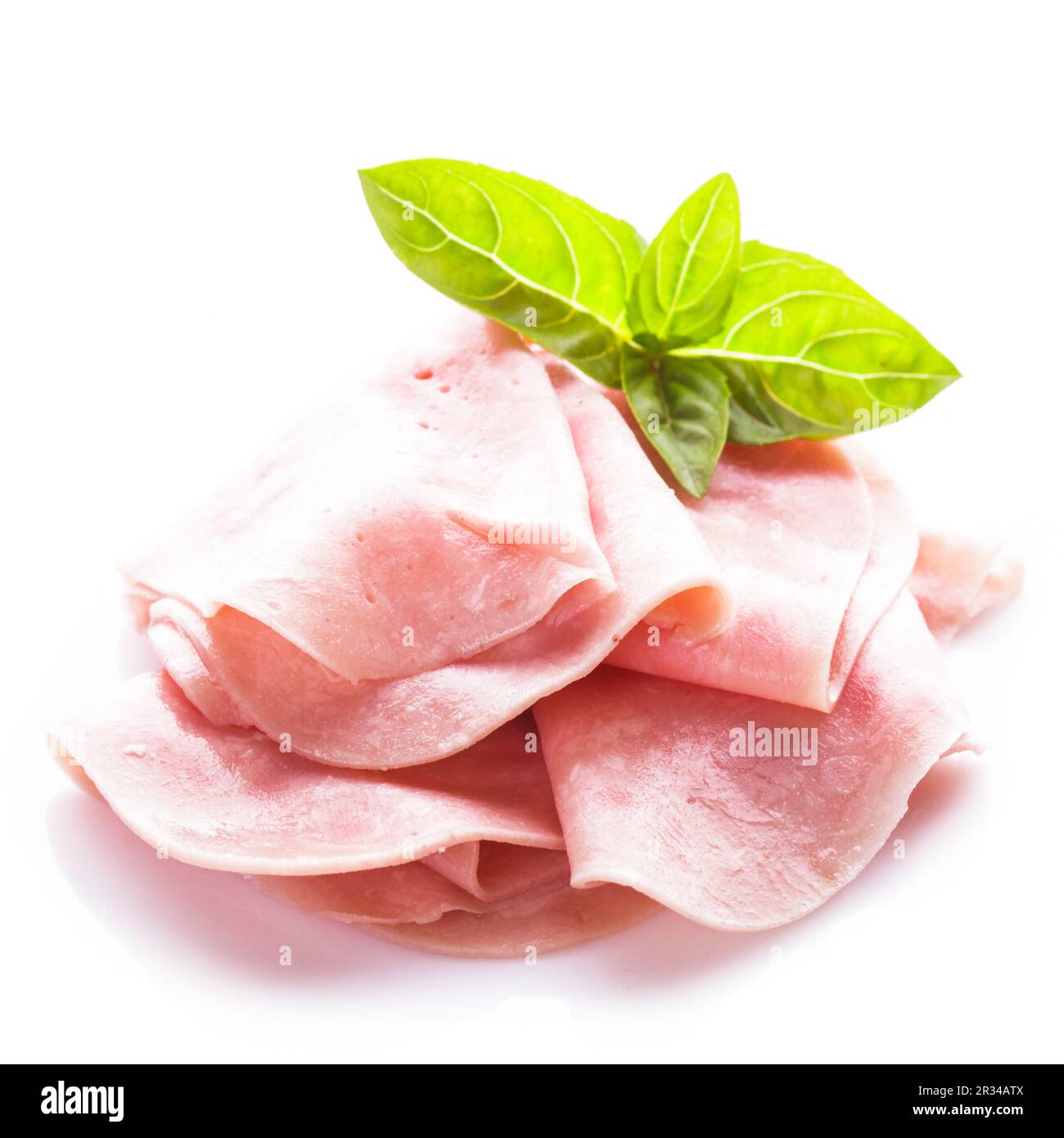 Ham slices isolated Stock Photo - Alamy