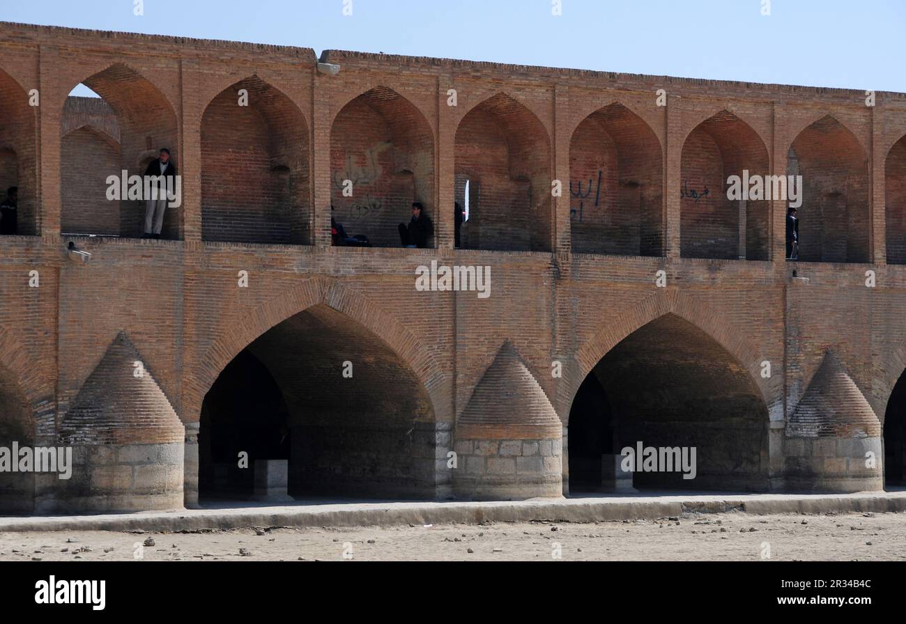 Si-o-se pol Bridge, located in Isfahan, Iran, was built in 1602. It has ...