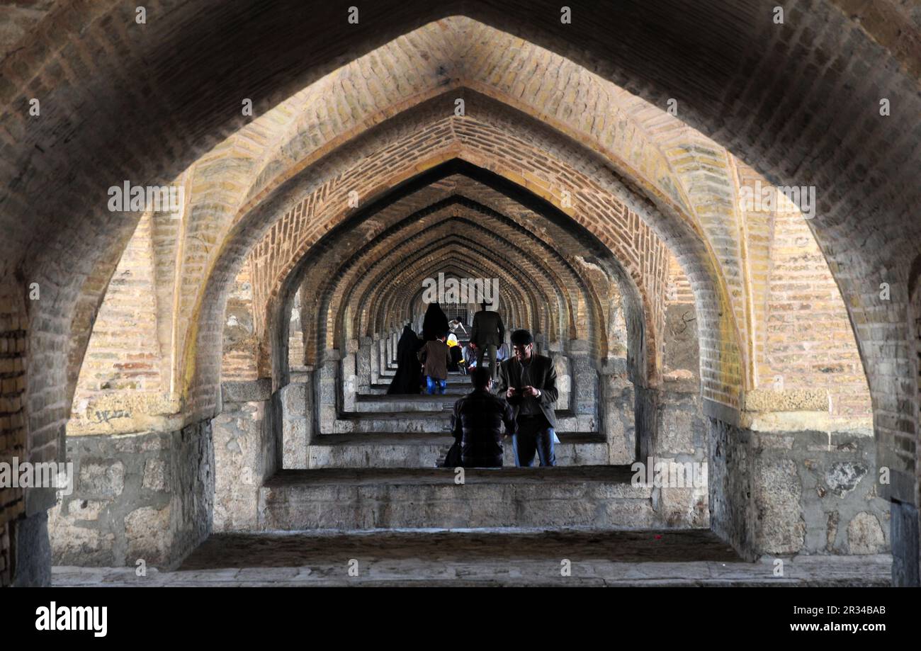 Si-o-se pol Bridge, located in Isfahan, Iran, was built in 1602. It has ...
