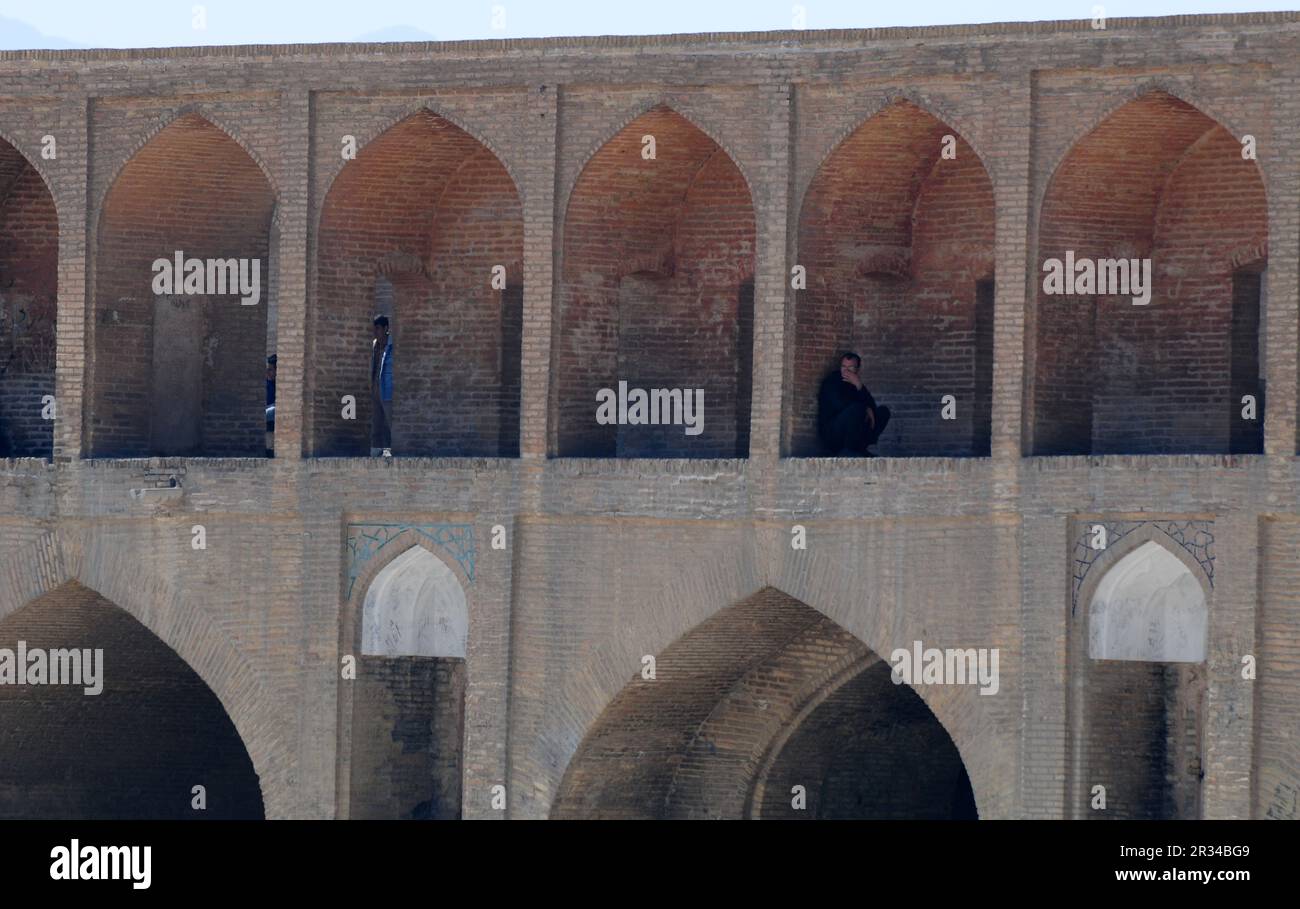 Si-o-se pol Bridge, located in Isfahan, Iran, was built in 1602. It has ...