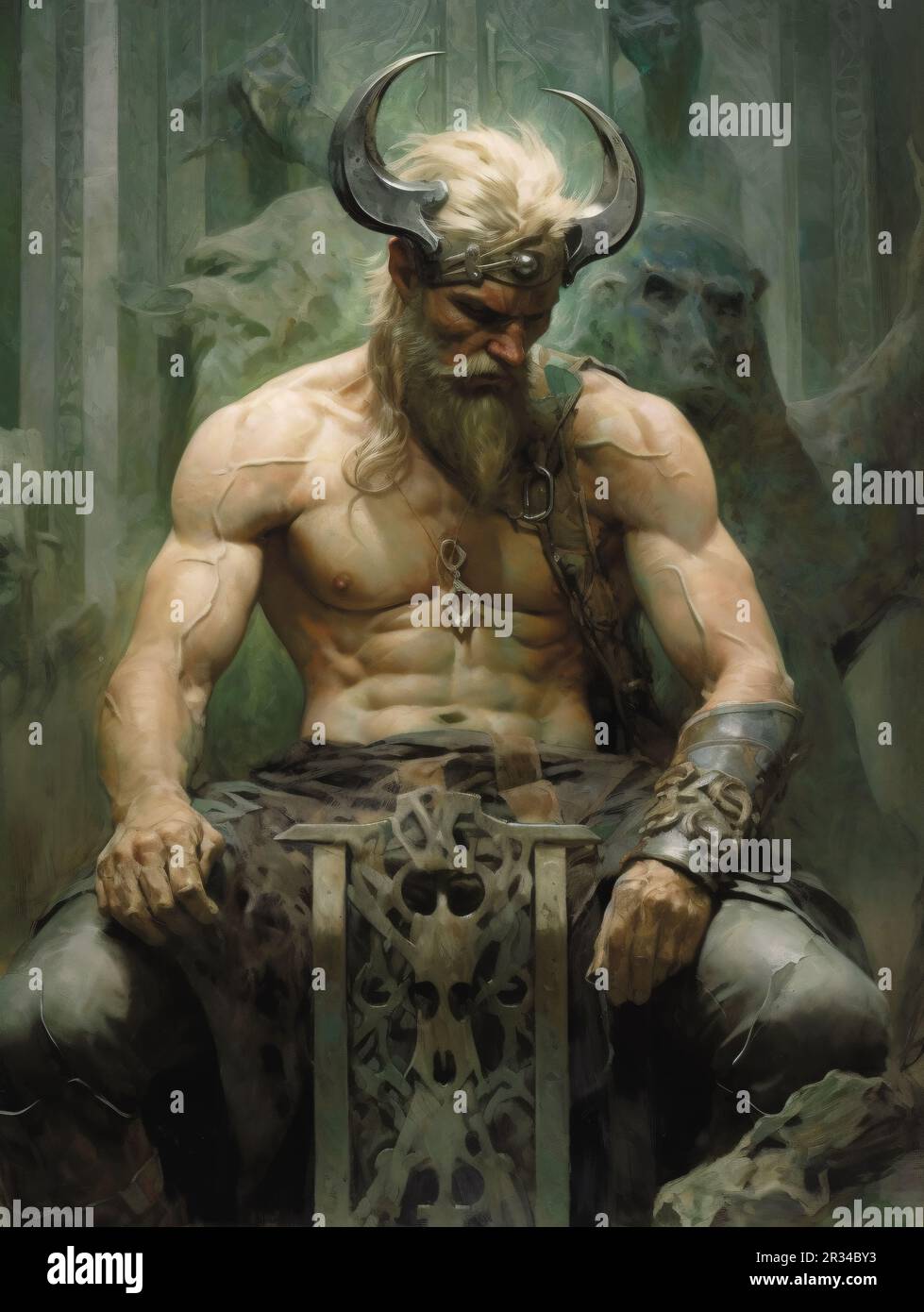 Viking warrior artwork hi-res stock photography and images - Alamy