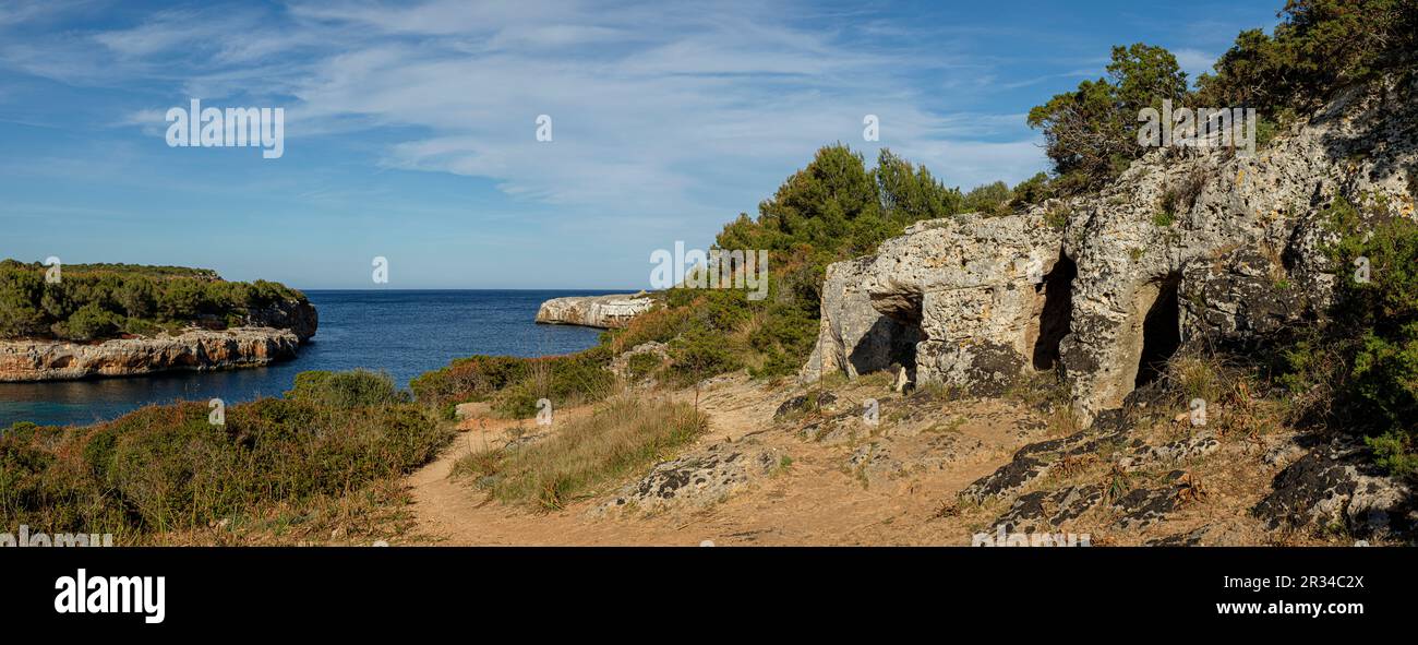 Cova des Moro, Cala sa Nau, Felanitx, Mallorca, Balearic Islands, Spain ...