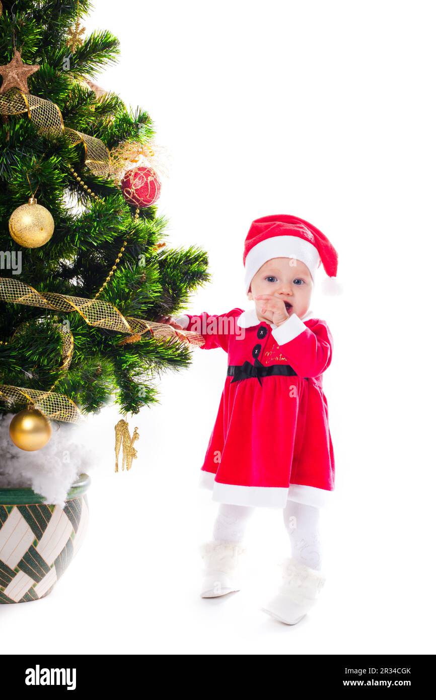 Santa baby girl Stock Photo - Alamy