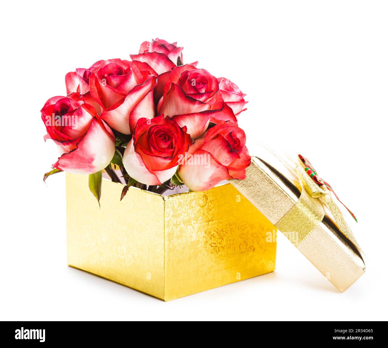 Roses gift surprise celebration Cut Out Stock Images & Pictures - Alamy