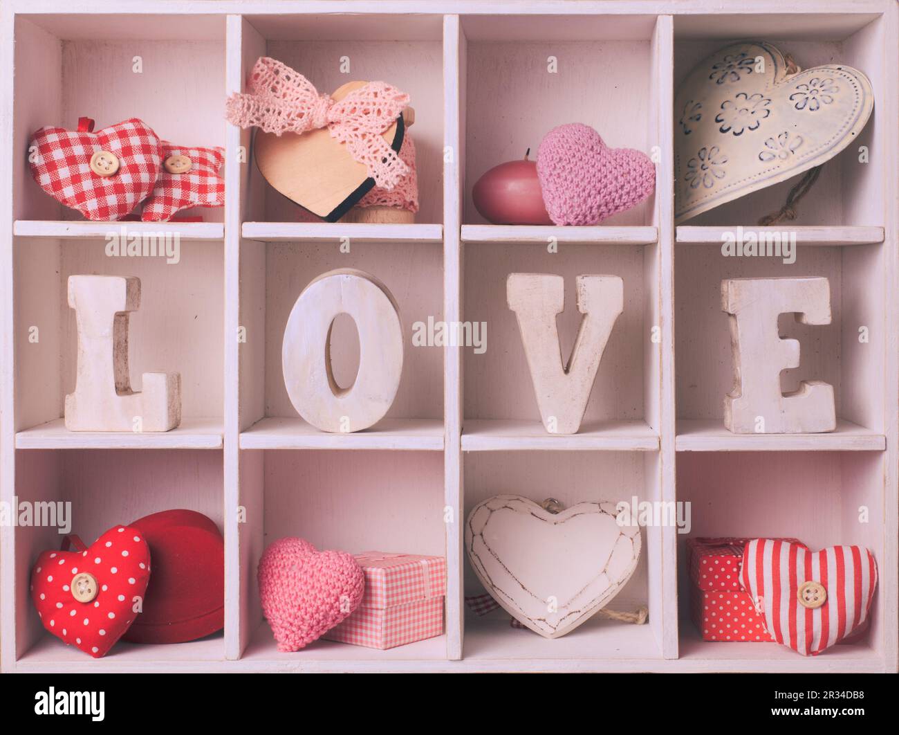 Vintage valentine set Stock Photo - Alamy
