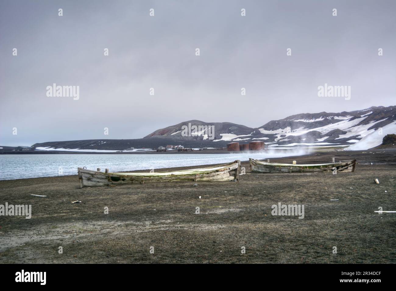 Port Foster in Deception Island, Antarctica Stock Photo - Alamy
