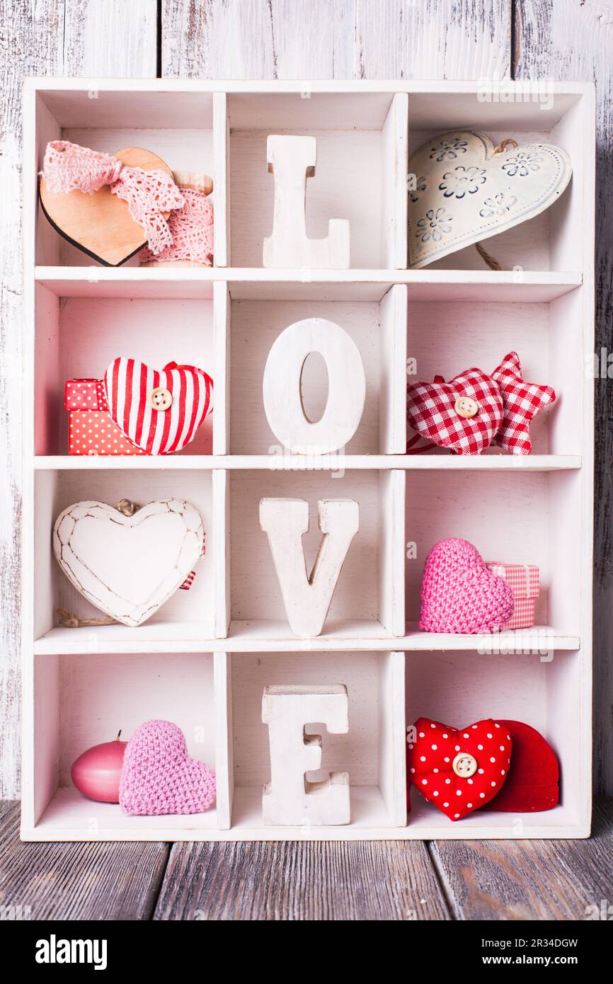 Vintage valentine set Stock Photo - Alamy