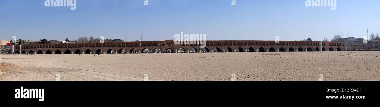 Si-o-se pol Bridge, located in Isfahan, Iran, was built in 1602. It has ...