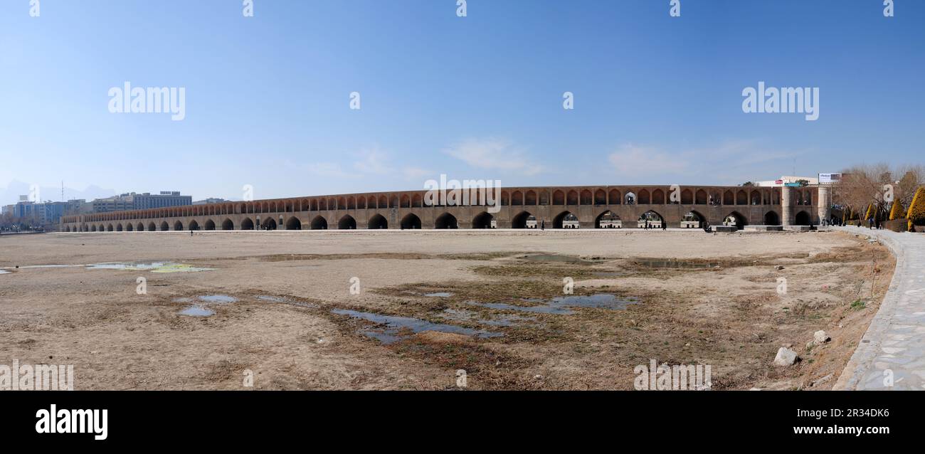 Si-o-se pol Bridge, located in Isfahan, Iran, was built in 1602. It has ...