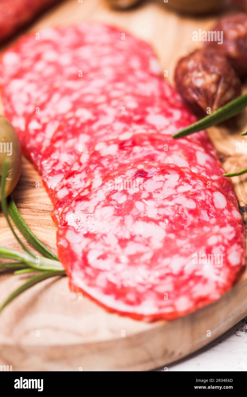 Fresh beef salami hi-res stock photography and images - Alamy