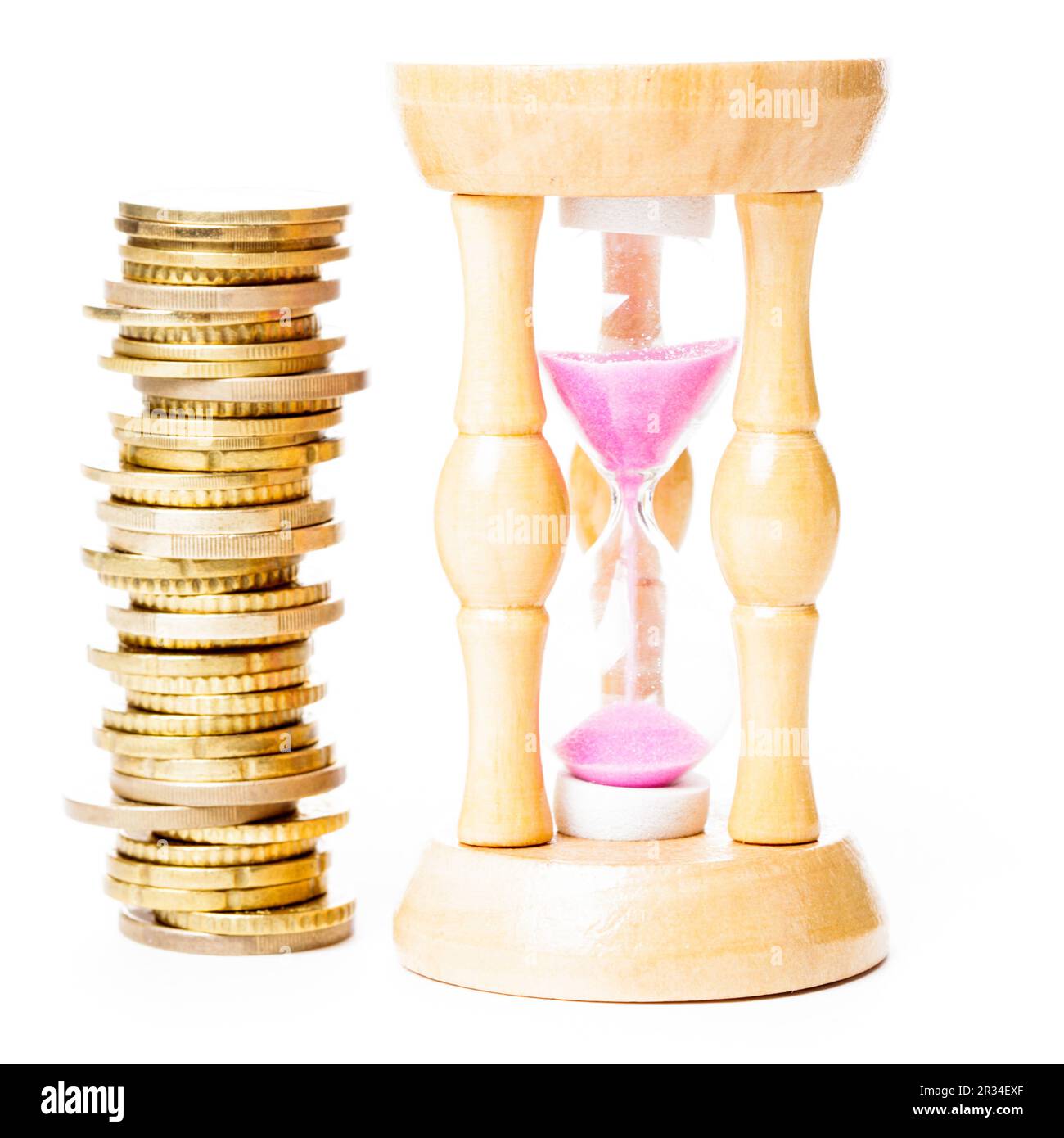 Money sand timer Cut Out Stock Images & Pictures - Alamy
