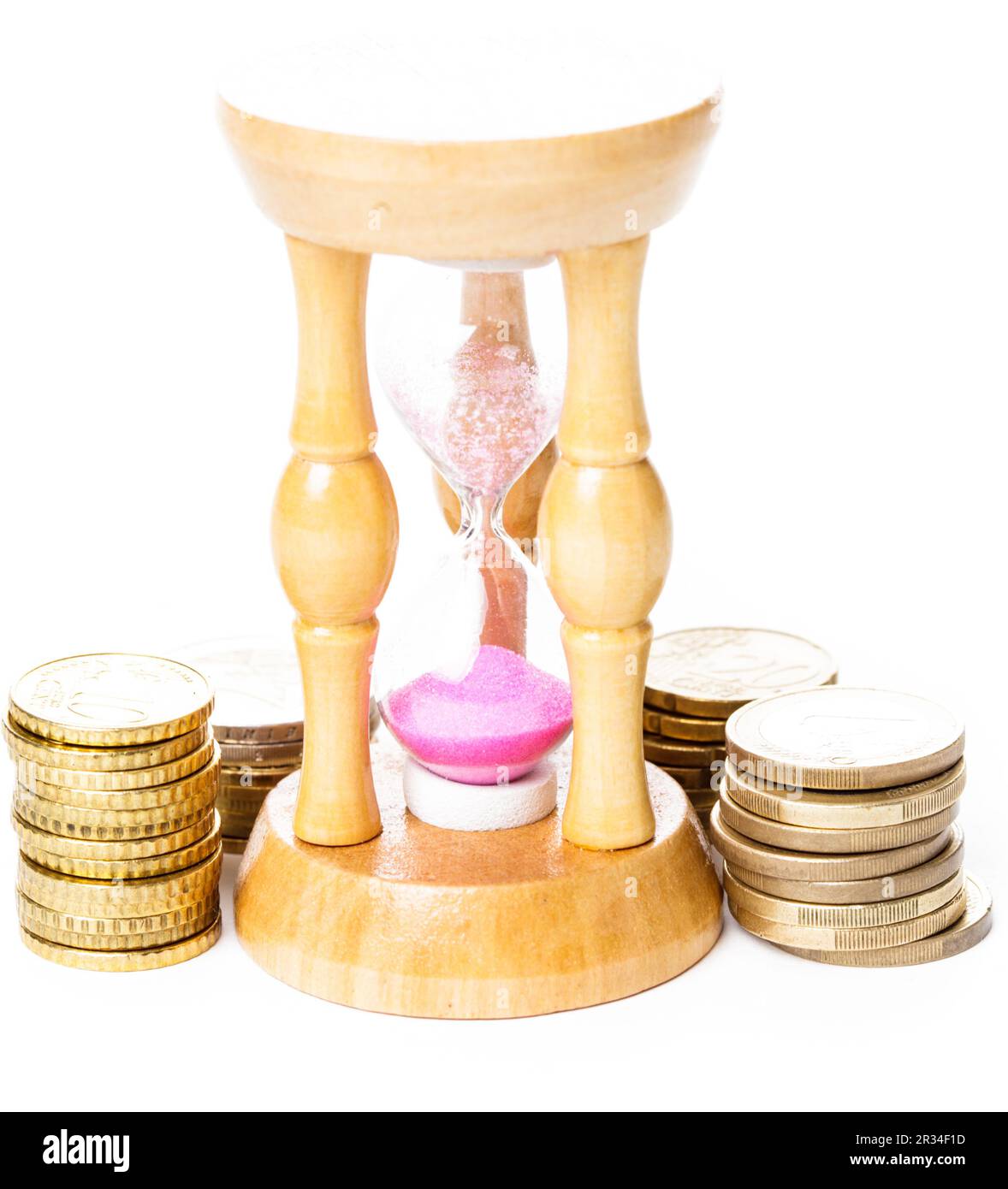 Money sand timer Cut Out Stock Images & Pictures - Alamy