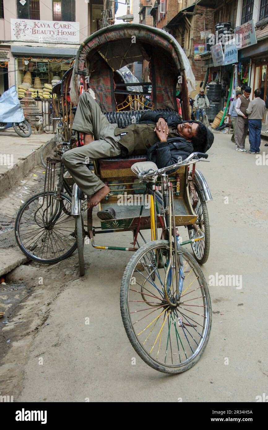 rickshaw.Kathmandu, Nepal, Asia Stock Photo - Alamy