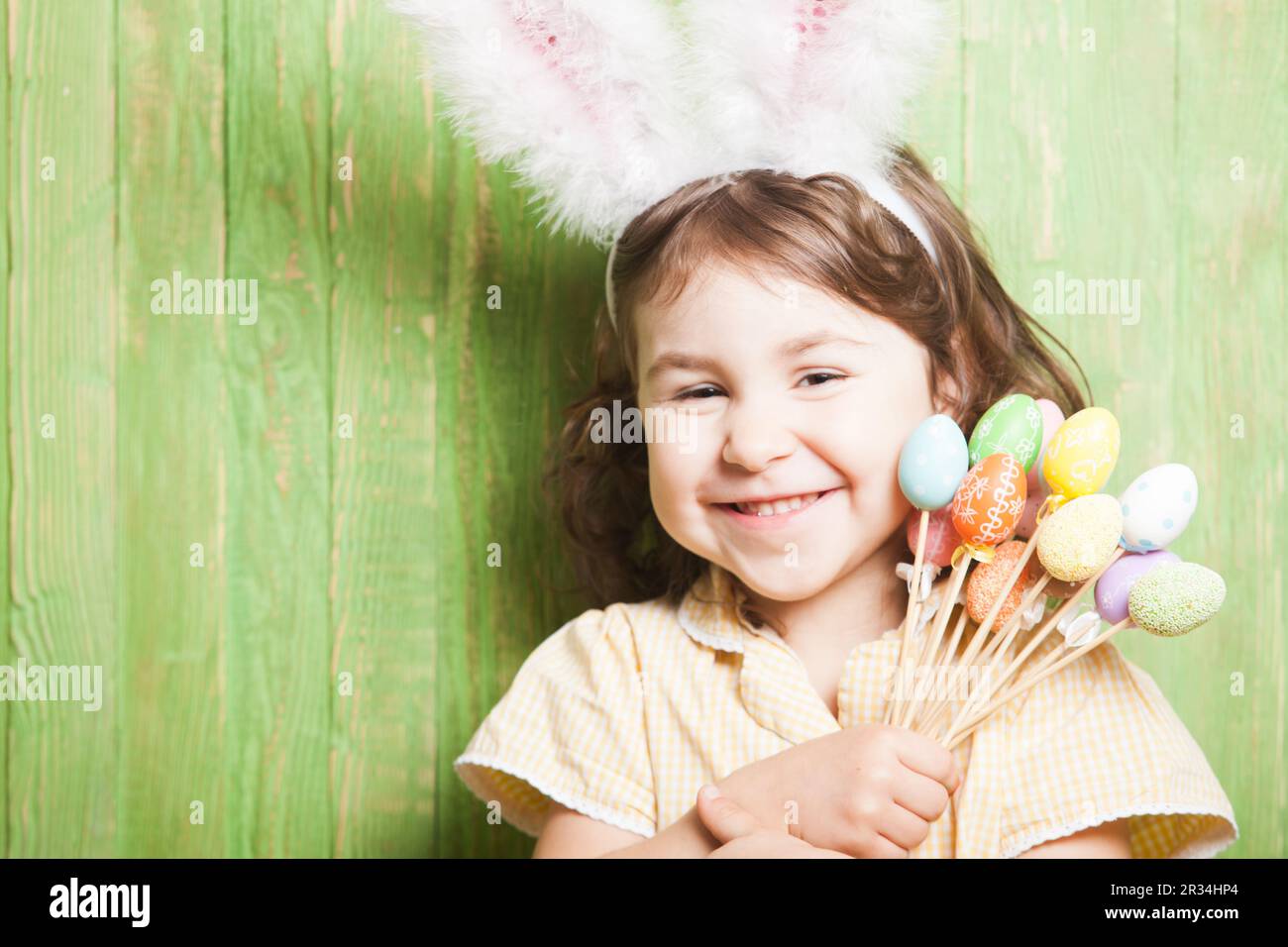 Girl with bunny ears Stock Photo - Alamy