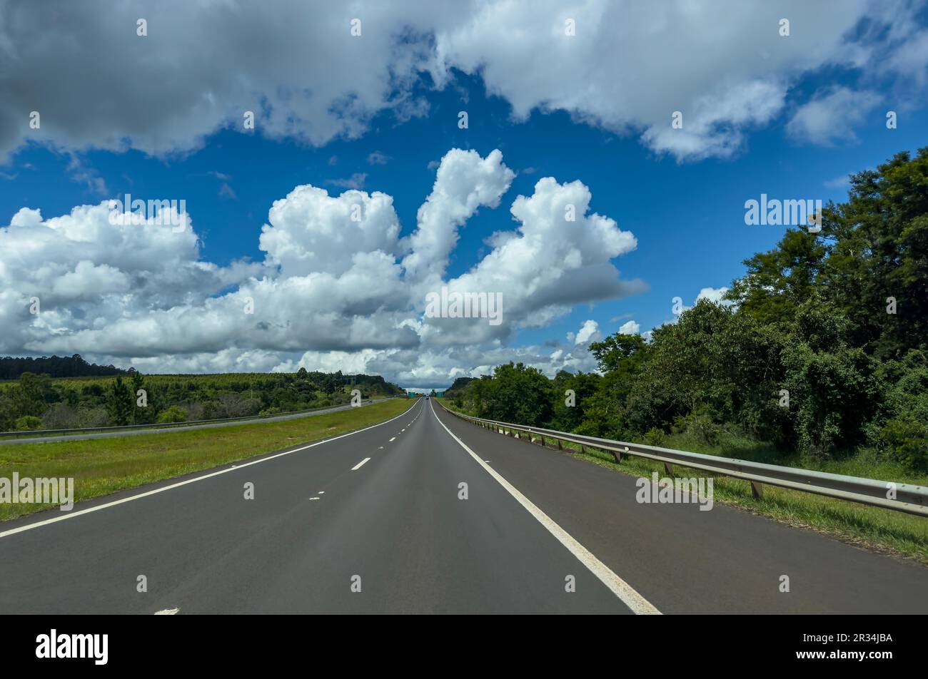 Beautiful highway and landscape Stock Photo - Alamy