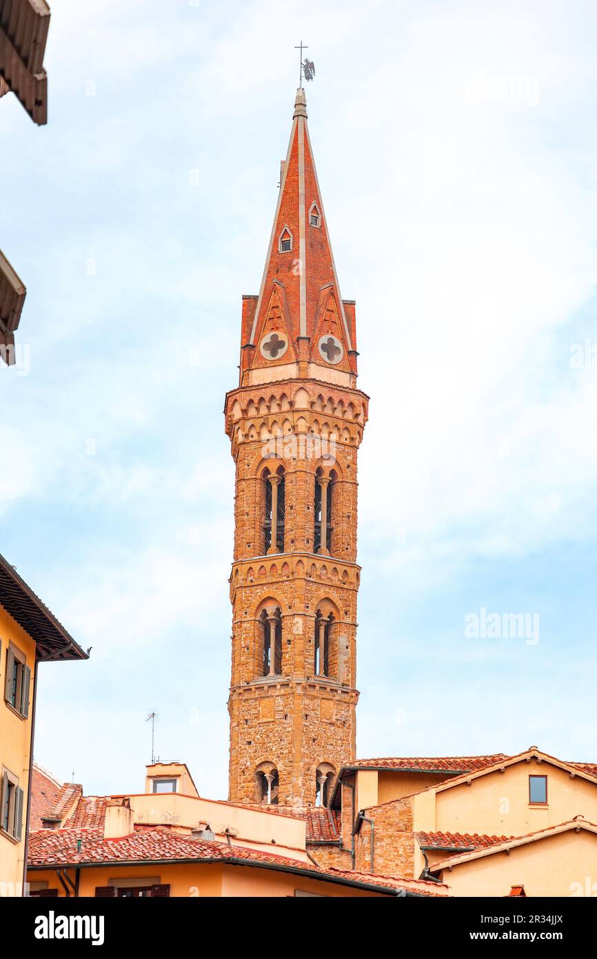 The tower of Badia Fiorentina abbey and church in Florence, Tuscany ...