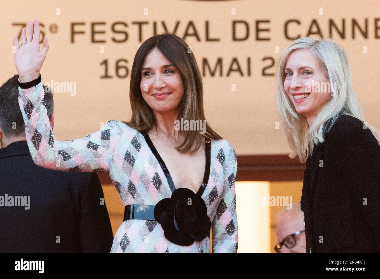 Cannes, France. 22nd May, 2023. Elsa Zylberstein and Jessica Hausner attending the Club Zero ...
