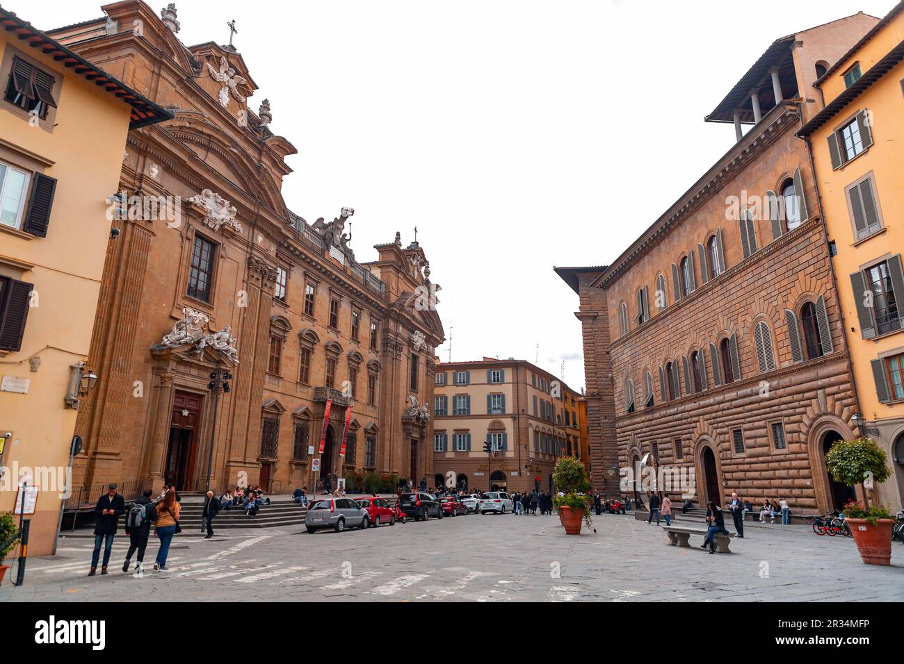 Florence, Italy - April 6, 2022: Piazza San Firenze is a square in the ...