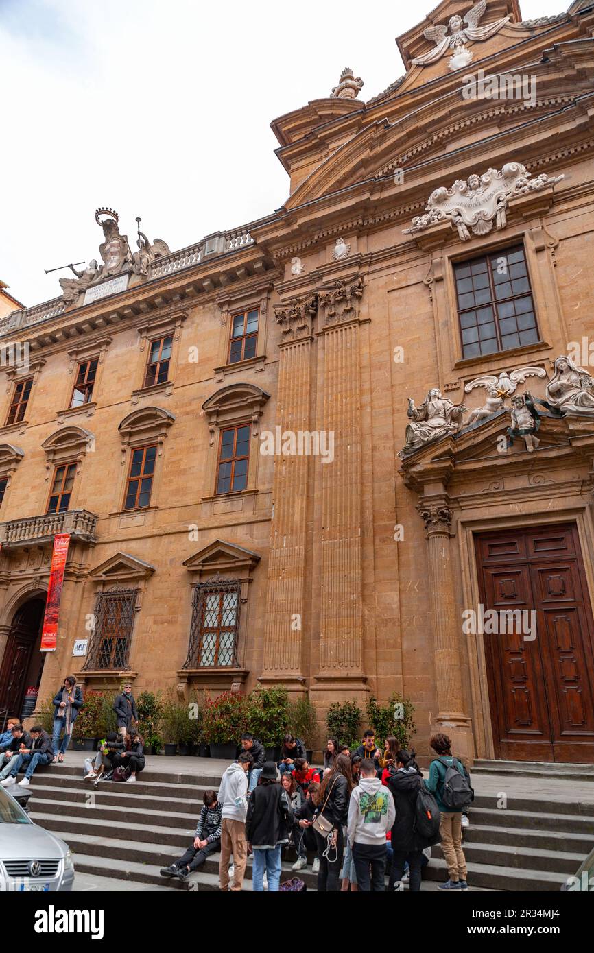 Florence, Italy - April 6, 2022: Piazza San Firenze is a square in the ...