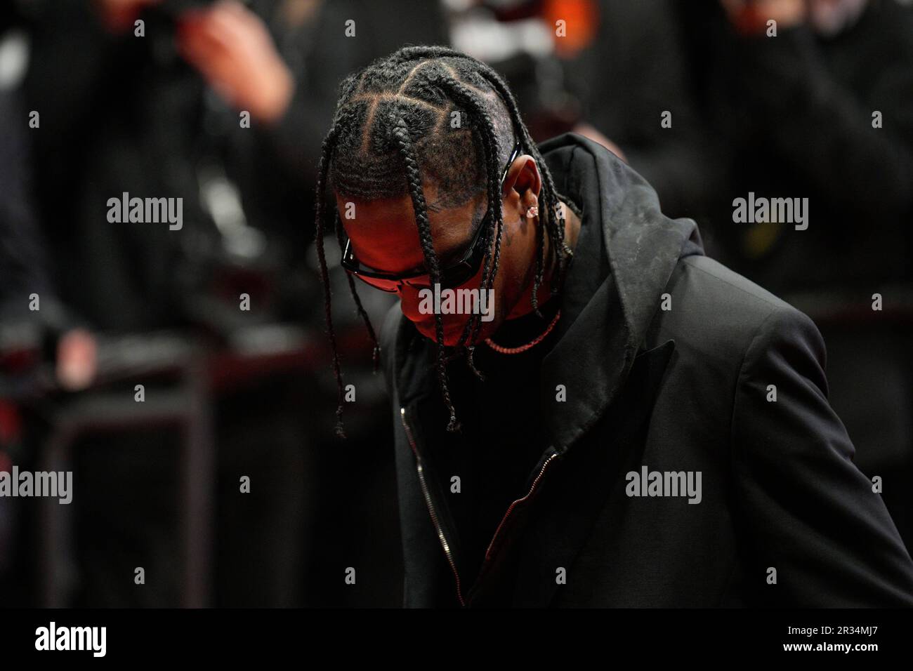 Travis Scott poses for photographers upon arrival at the premiere of ...