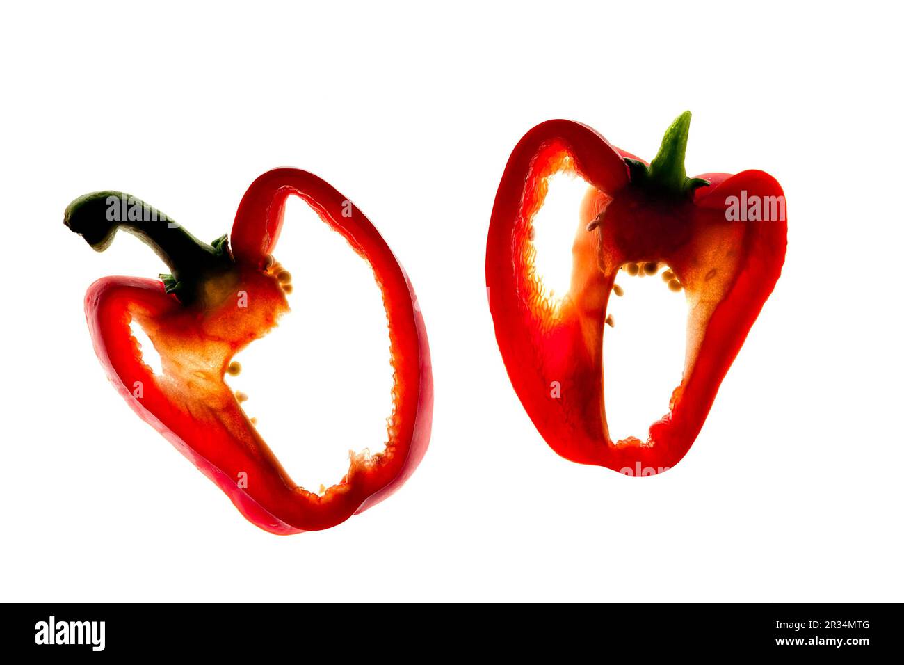 Red bell pepper, sliced Stock Photo - Alamy