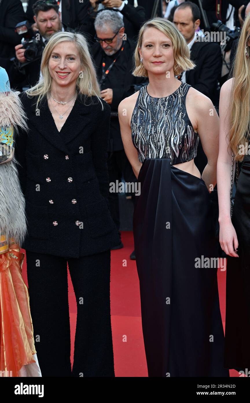 Cannes, France. 22nd May, 2023. CANNES, FRANCE. May 22, 2023: Jessica Hausner & Mia Wasikowska ...