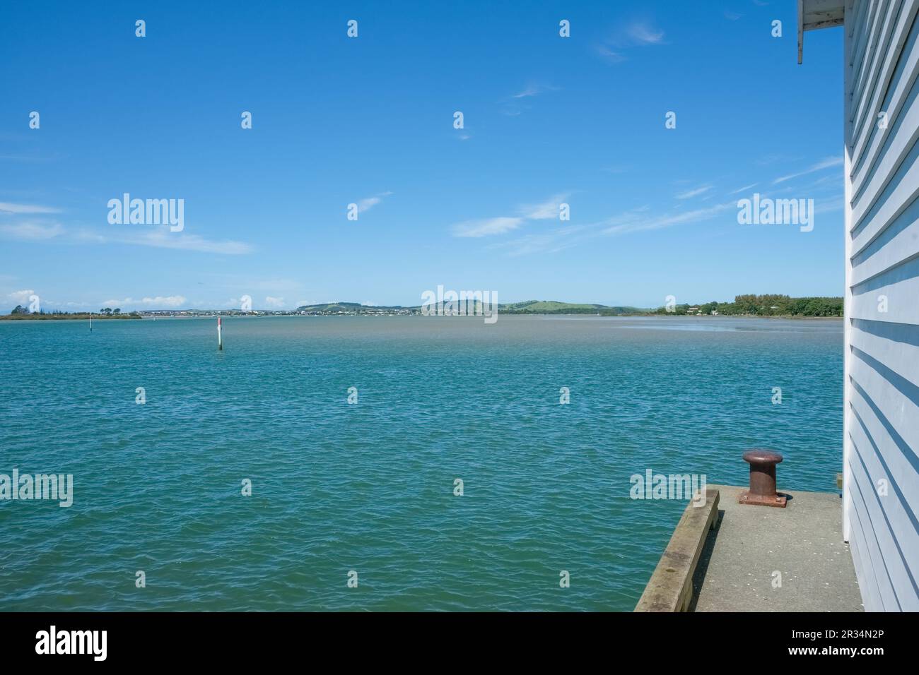 Leading lines of white wall planks of wharf shed by Big Omaha Bay Stock ...