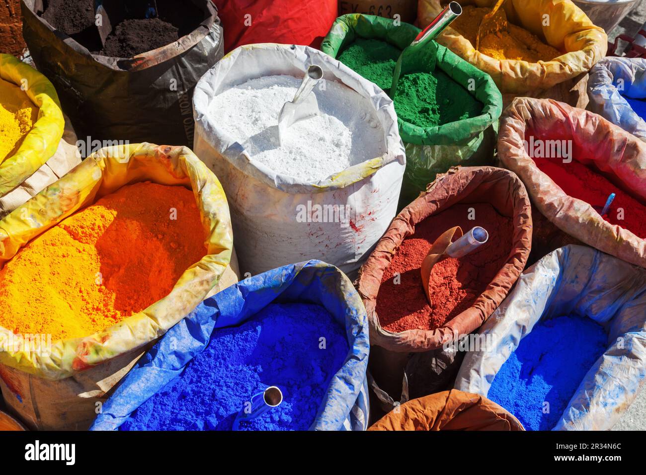 Bags with color pigments Stock Photo - Alamy