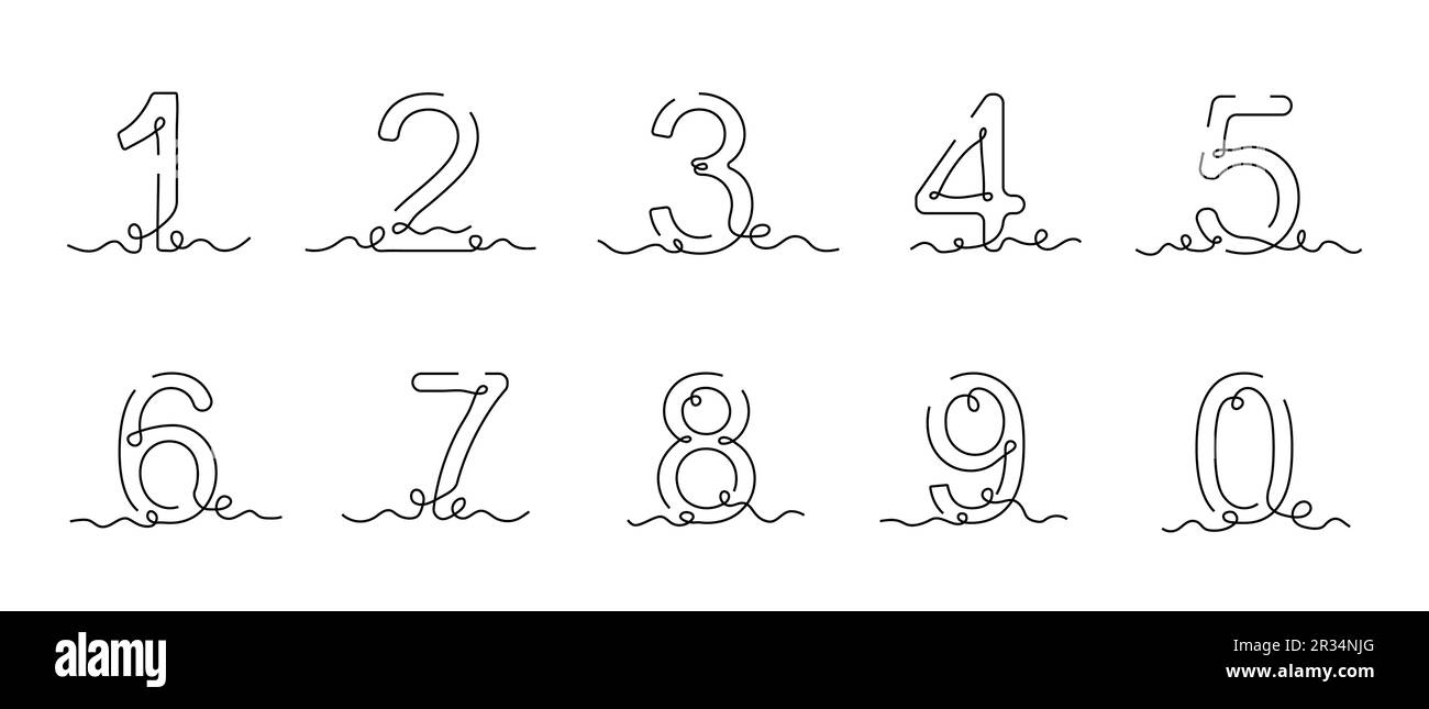 Linear numbers set Stock Vector Image & Art - Alamy