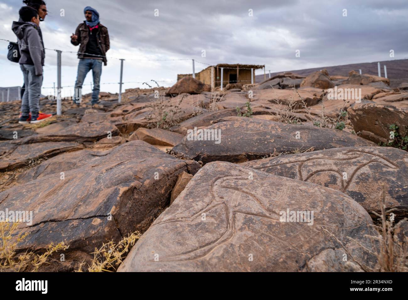 petroglyph, Aït Ouazik rock deposit, late Neolithic, Morocco, Africa ...