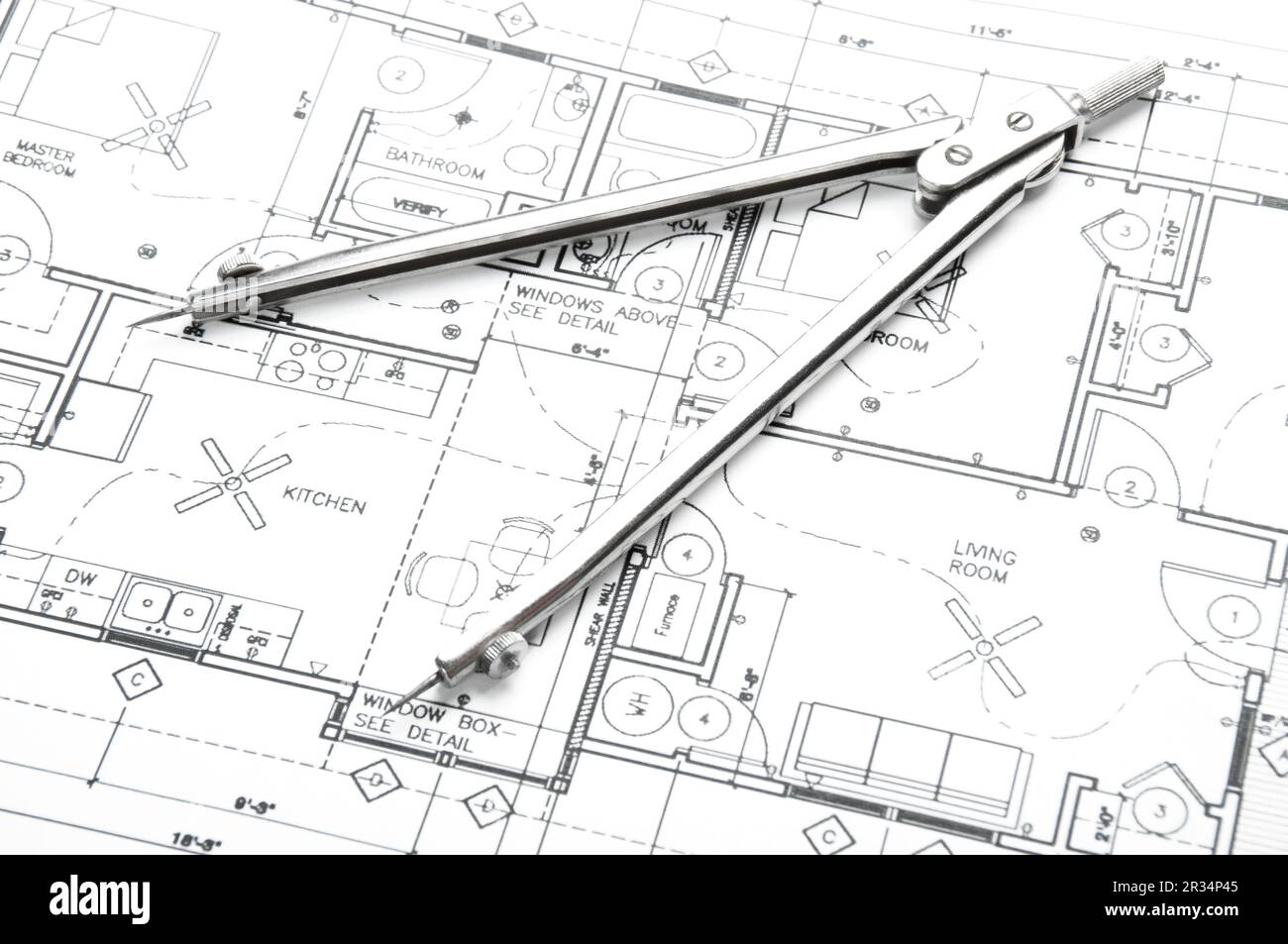 Construction planning drawings Stock Photo - Alamy