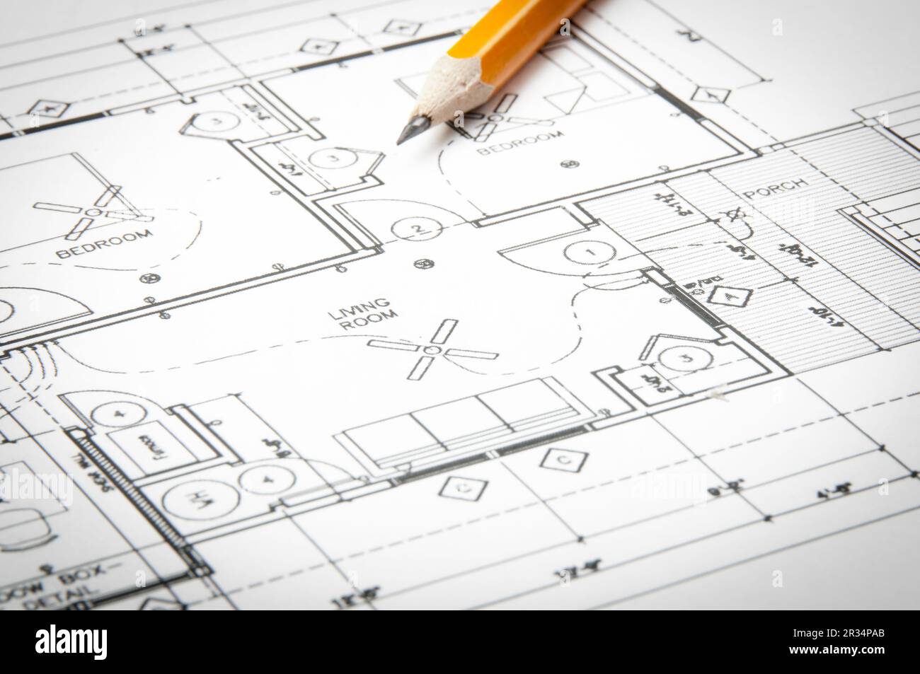 Construction planning drawings Stock Photo - Alamy