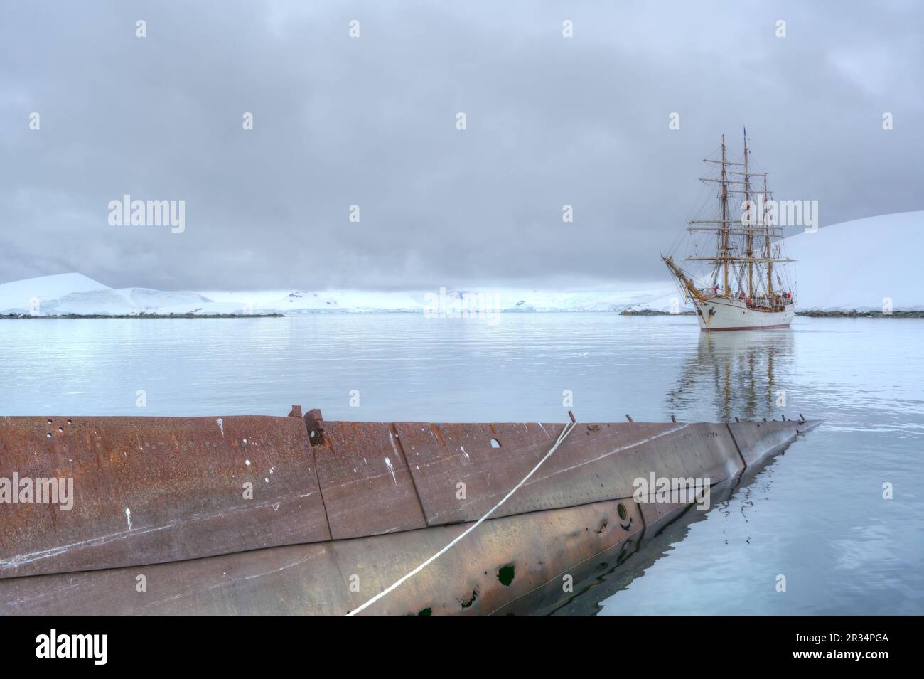 Sailing bark europa in antarctica hi-res stock photography and images - Alamy
