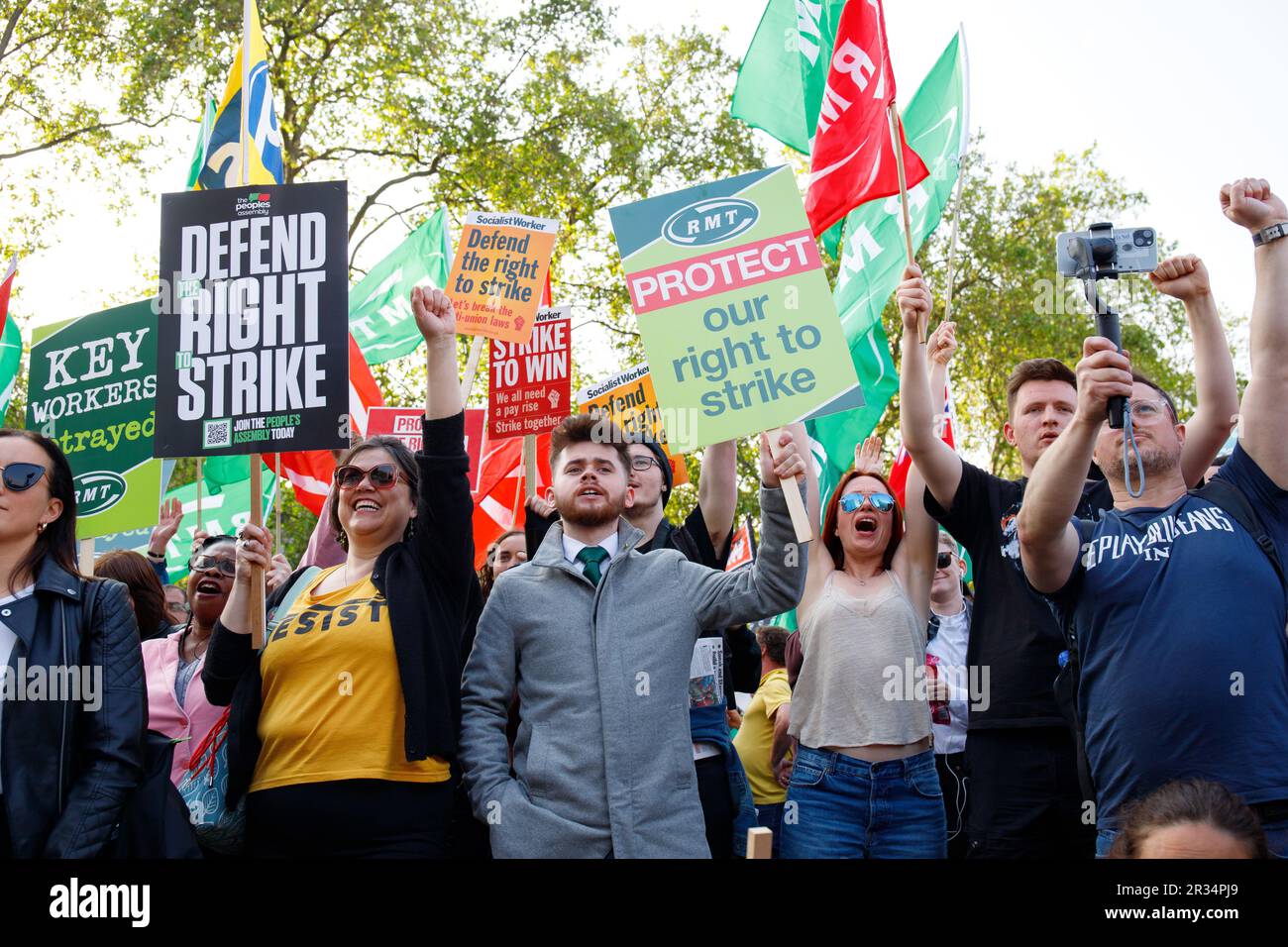London, England, UK. 22nd May, 2023. Protect the Right to Strike TUC ...