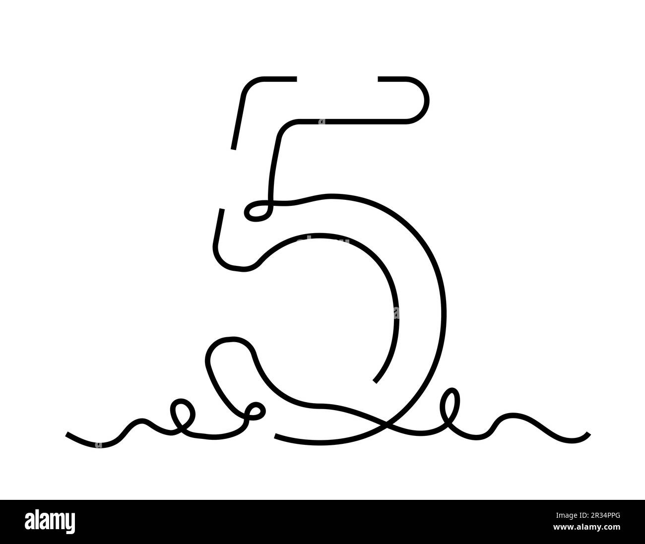 Linear number 5 concept Stock Vector Image & Art - Alamy