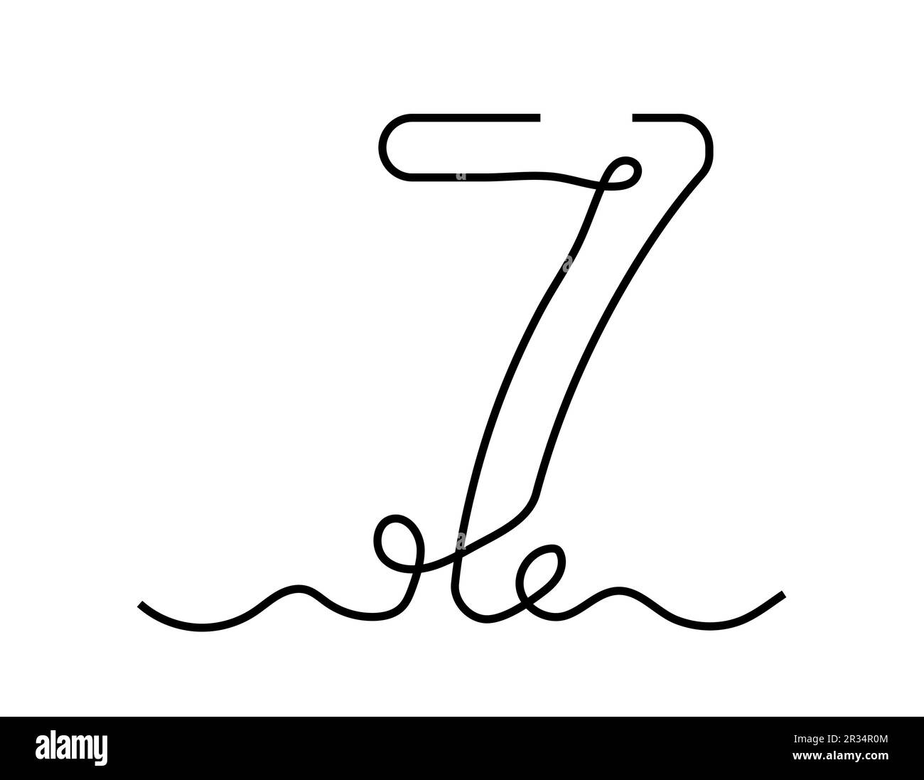 Linear number 7 concept Stock Vector Image & Art - Alamy