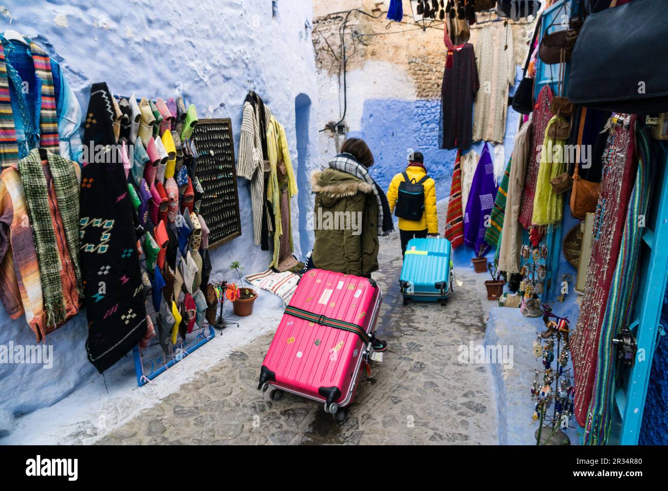 turistas en la medina, Chefchauen, -Chauen-, Marruecos, norte de Africa ...