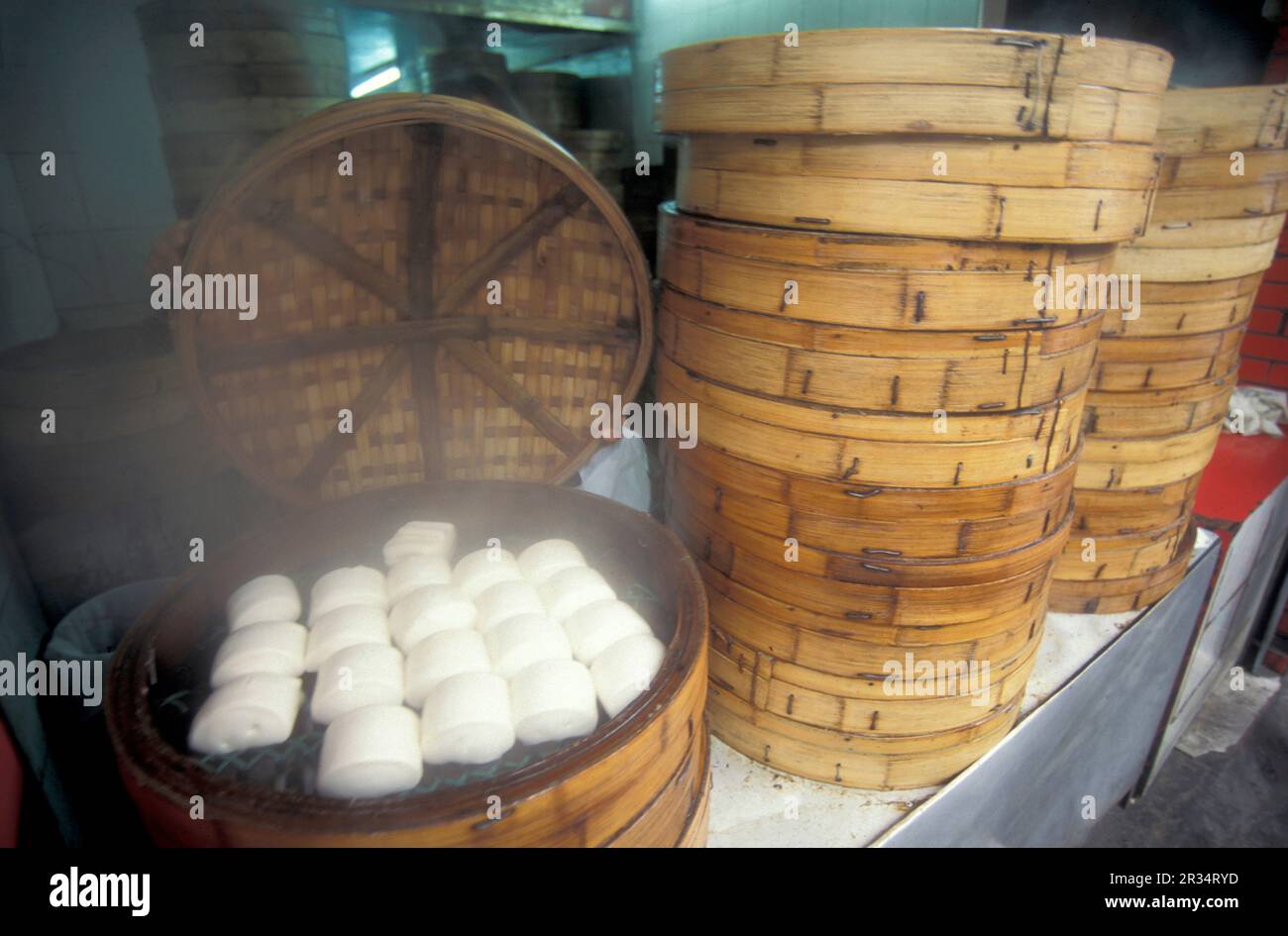 chinese Bread Mantou in a restaurant in the City of Kunming in the ...