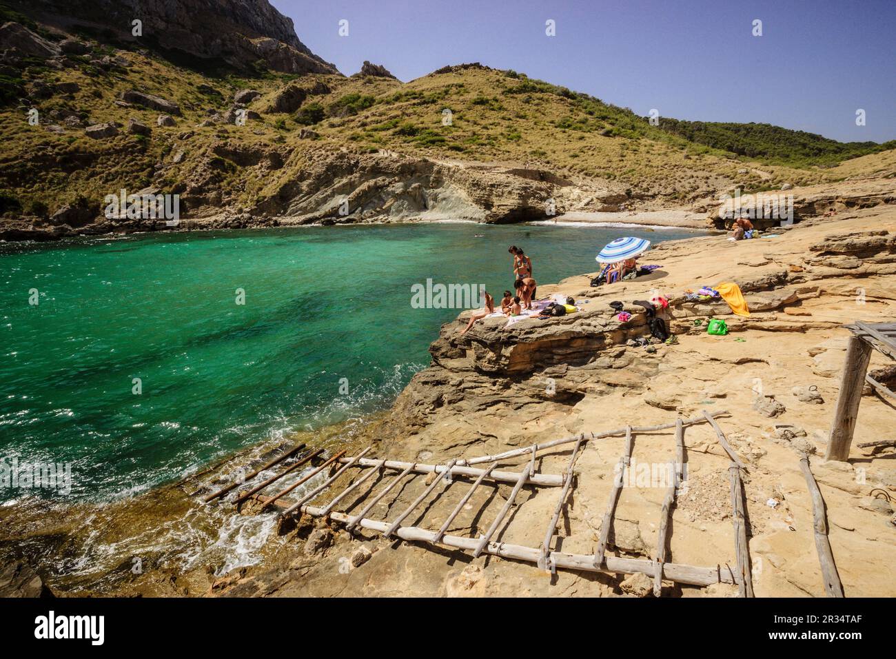 Cala Figuera beach, Formentor peninsula, Pollença. Sierra de Tramuntana ...