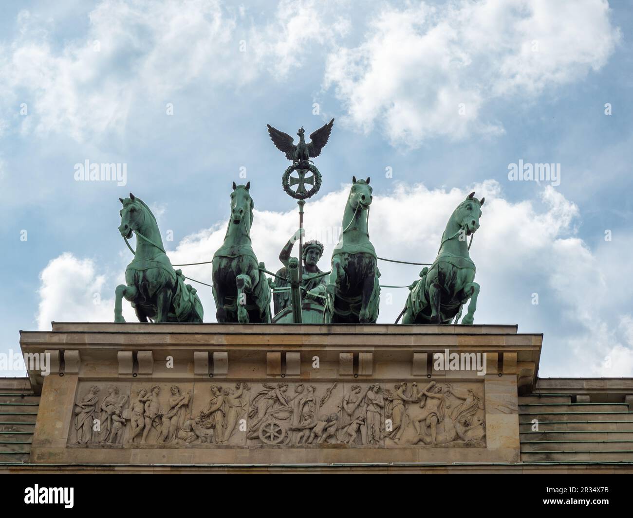Brandenburg Gate in Berlin. Landmark of Germany. Close-up of the ...