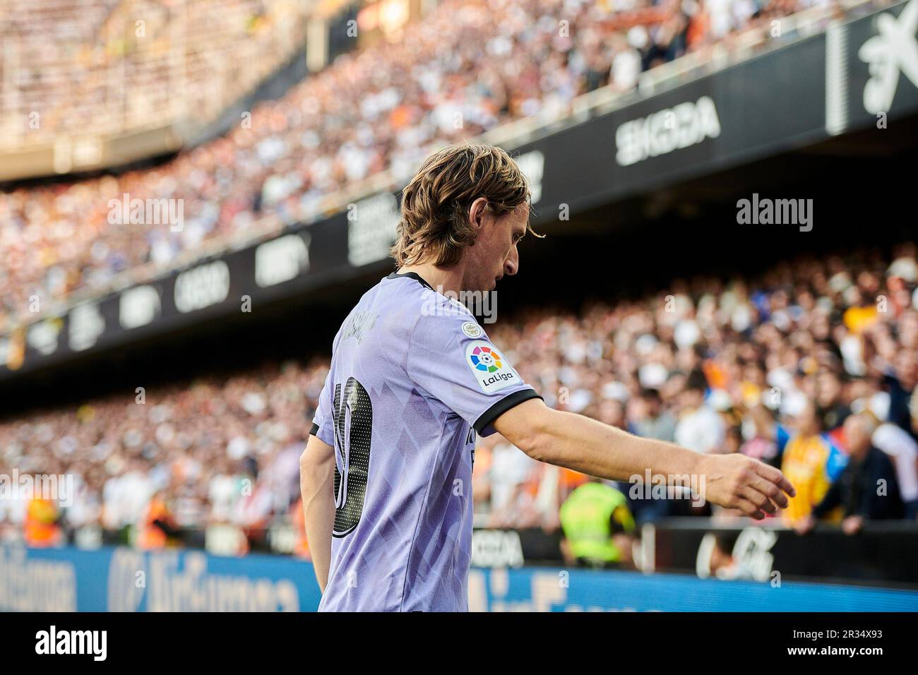 Luka Modric of Real Madrid CF seen in action during the La Liga ...
