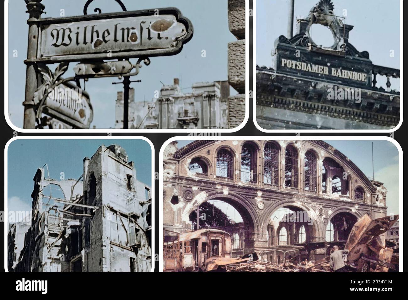 The ruins of Berlin (Germany) in 1945 after the end of the Second World ...