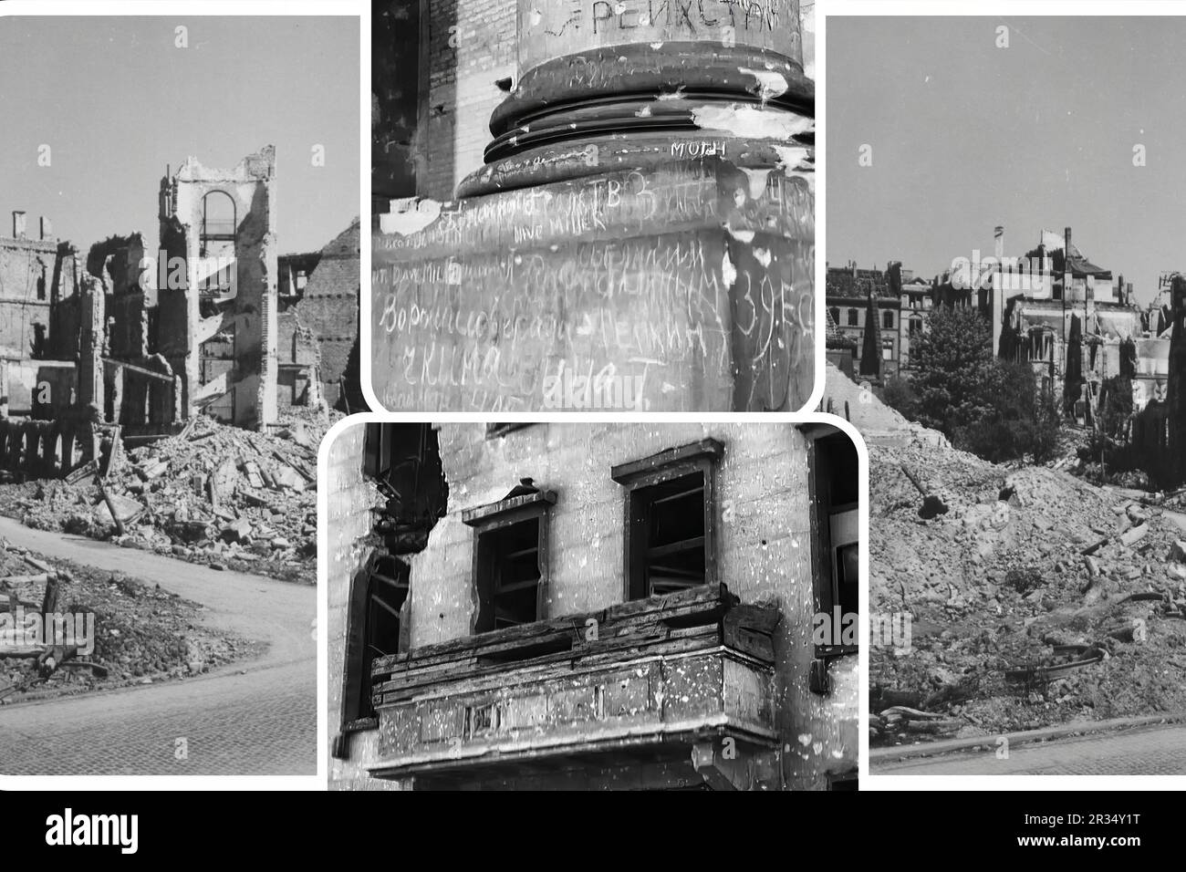 The ruins of Berlin (Germany) in 1945 after the end of the Second World ...