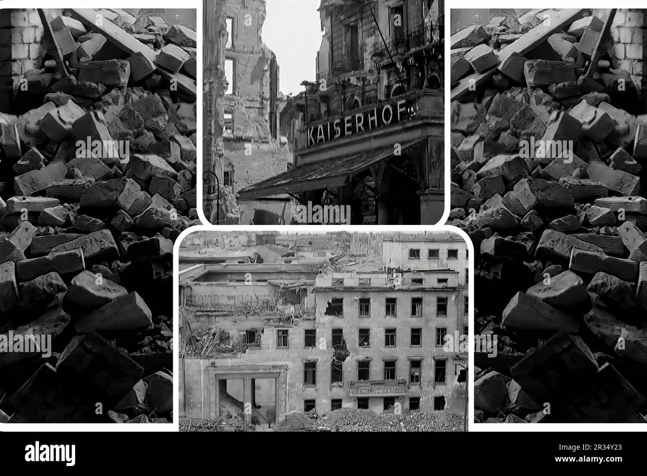 The ruins of Berlin (Germany) in 1945 after the end of the Second World ...