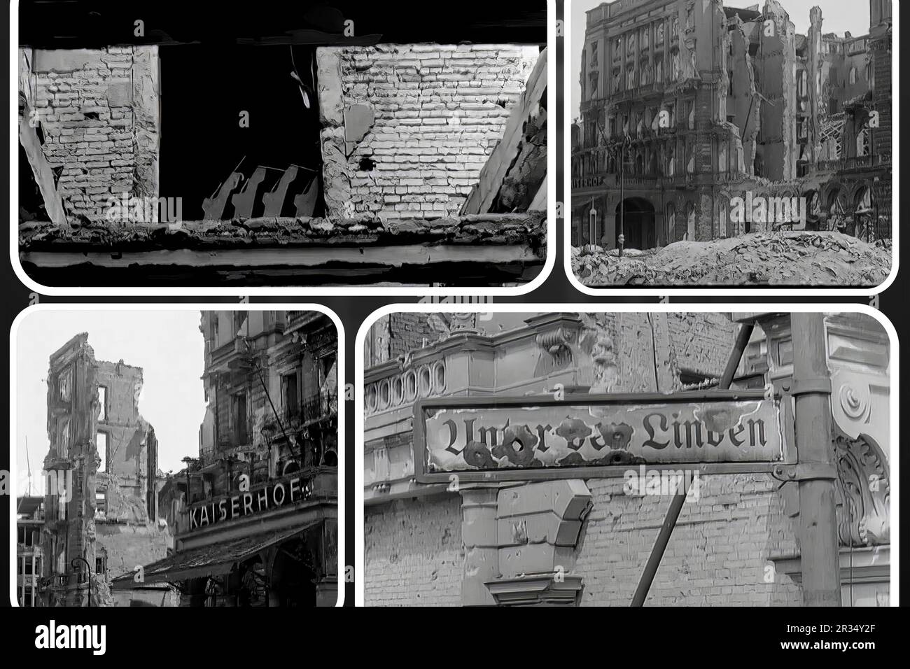 The ruins of Berlin (Germany) in 1945 after the end of the Second World ...
